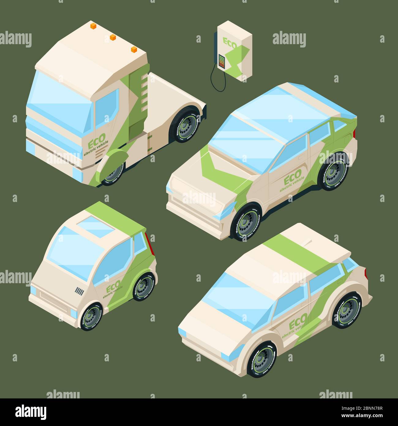 Isometric eco transport design hi-res stock photography and images - Alamy