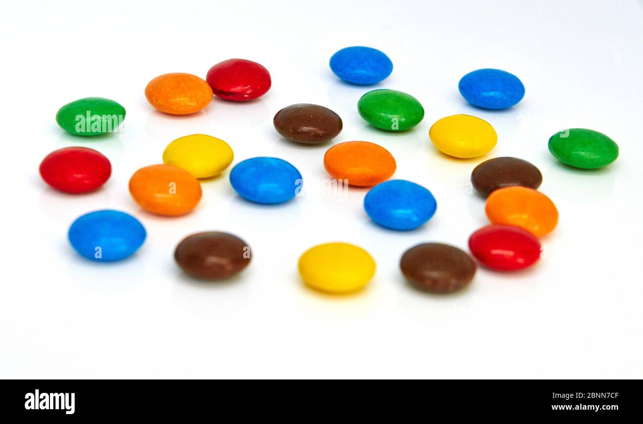 Colorful chocolate buttons Stock Photo - Alamy