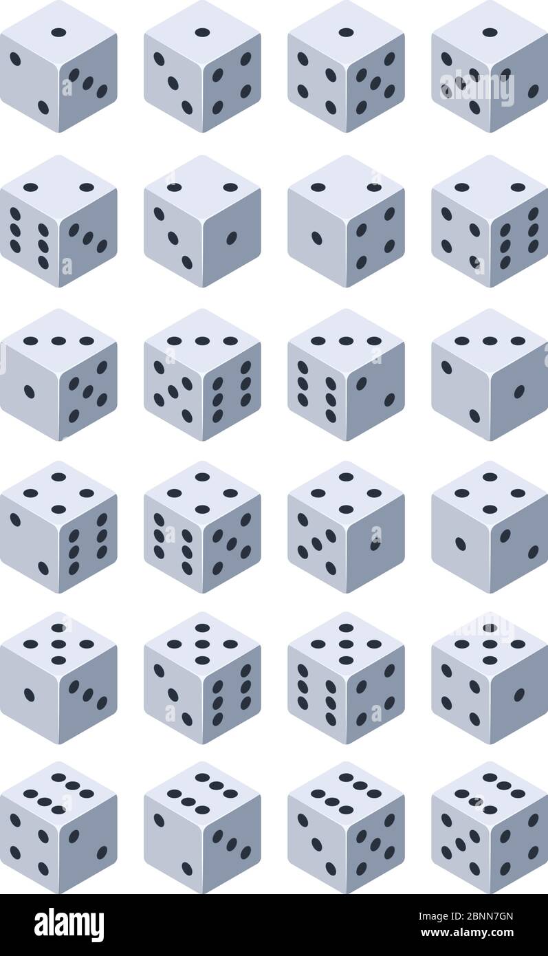Dice for play. Various isometric 3d pictures of dice for games Stock ...