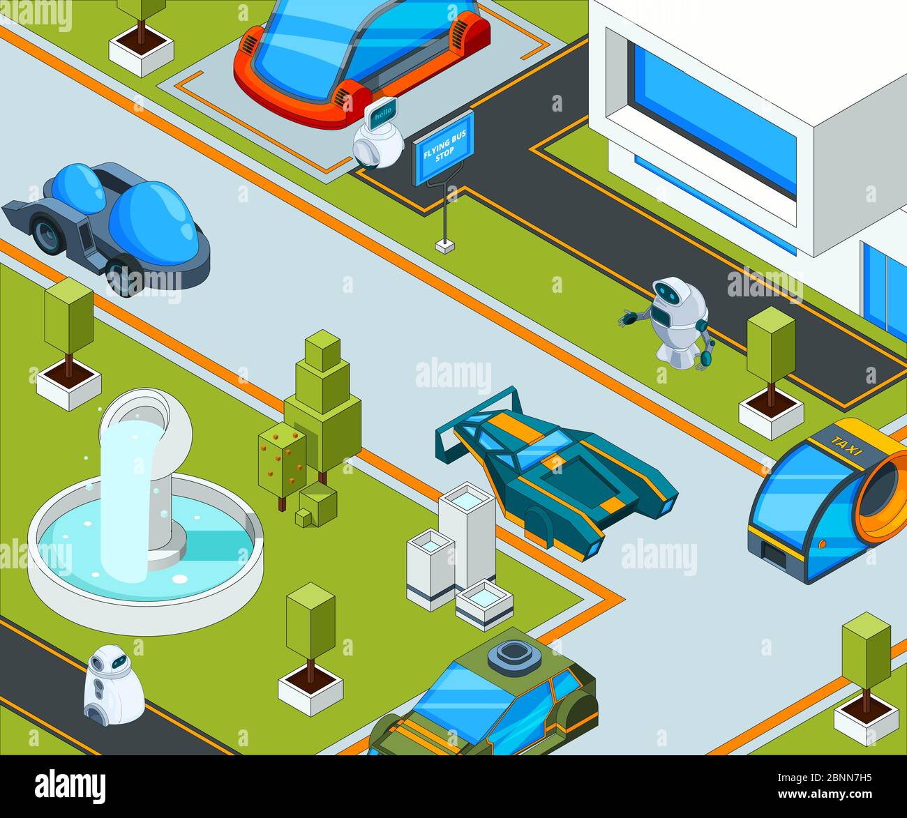 Futuristic city transportation Stock Vector Images - Alamy