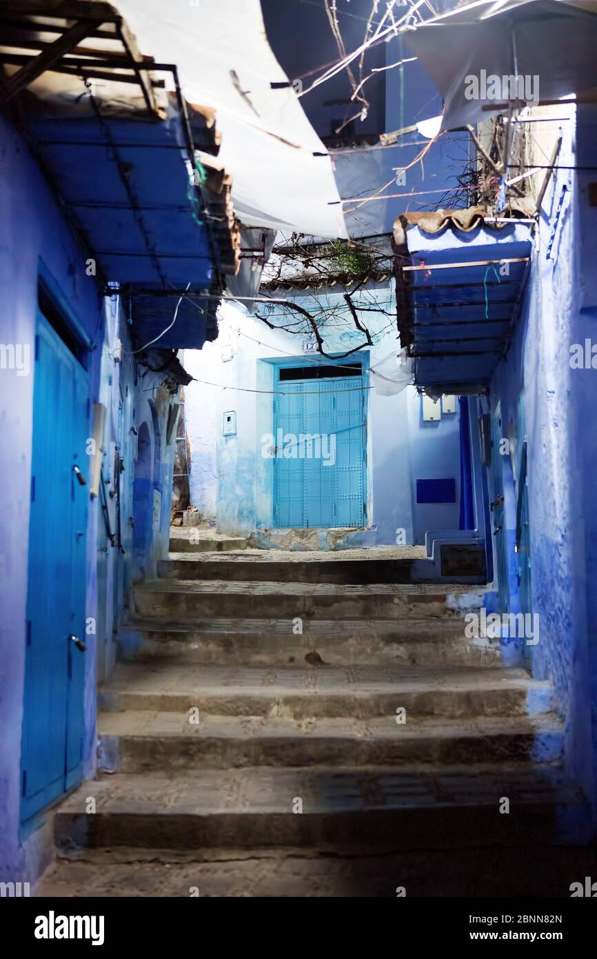 Chefchouen Moroccan blue city in the mountains Stock Photo - Alamy