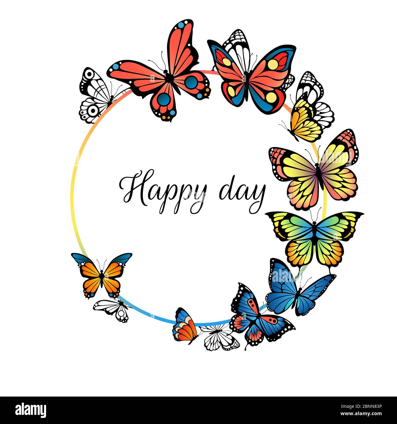 Background with butterflies. Placard or poster with illustrations of ...
