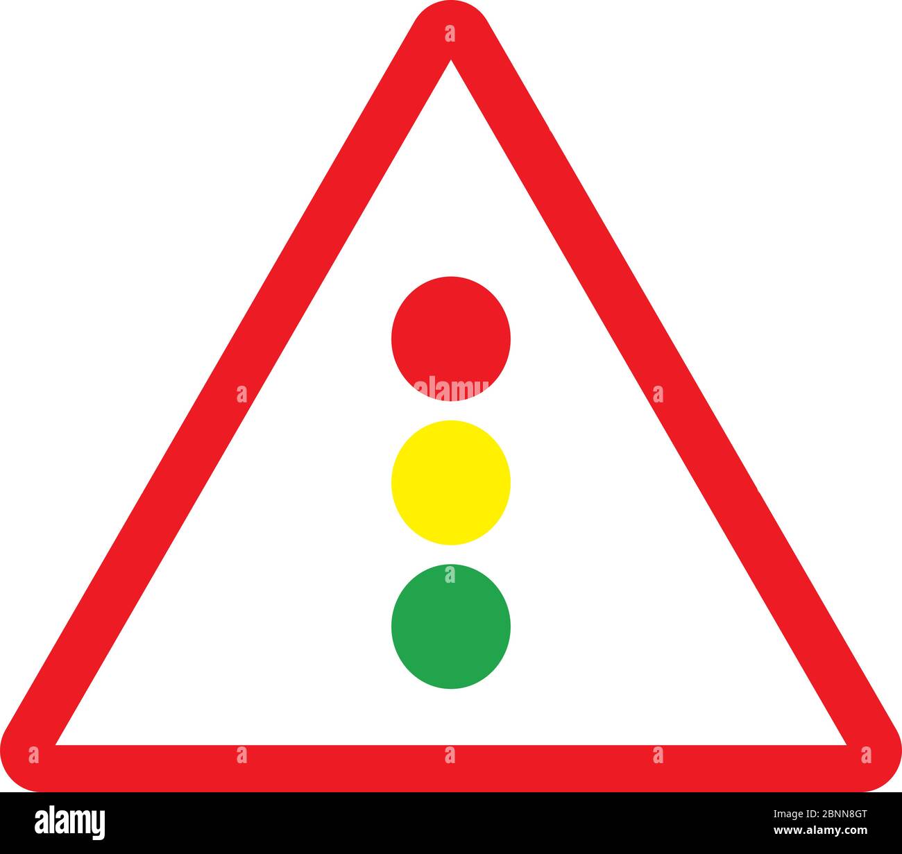 Traffic Signal Sign Vector Illustration Red Triangle Background Stock