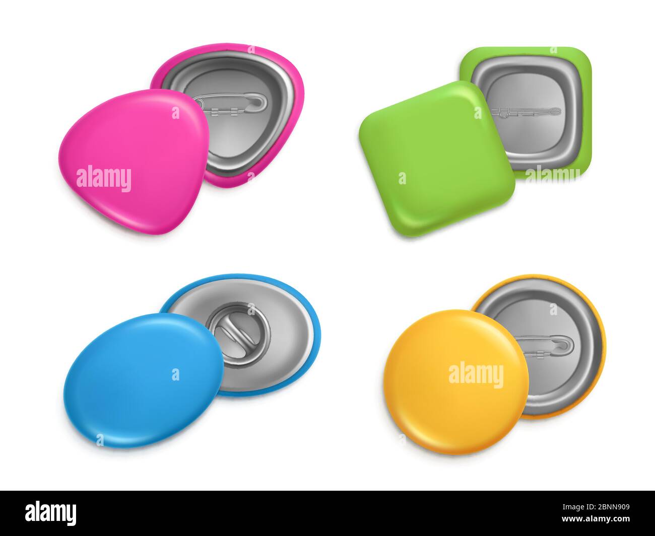 Various shapes of badges. Realistic illustrations badges of different ...