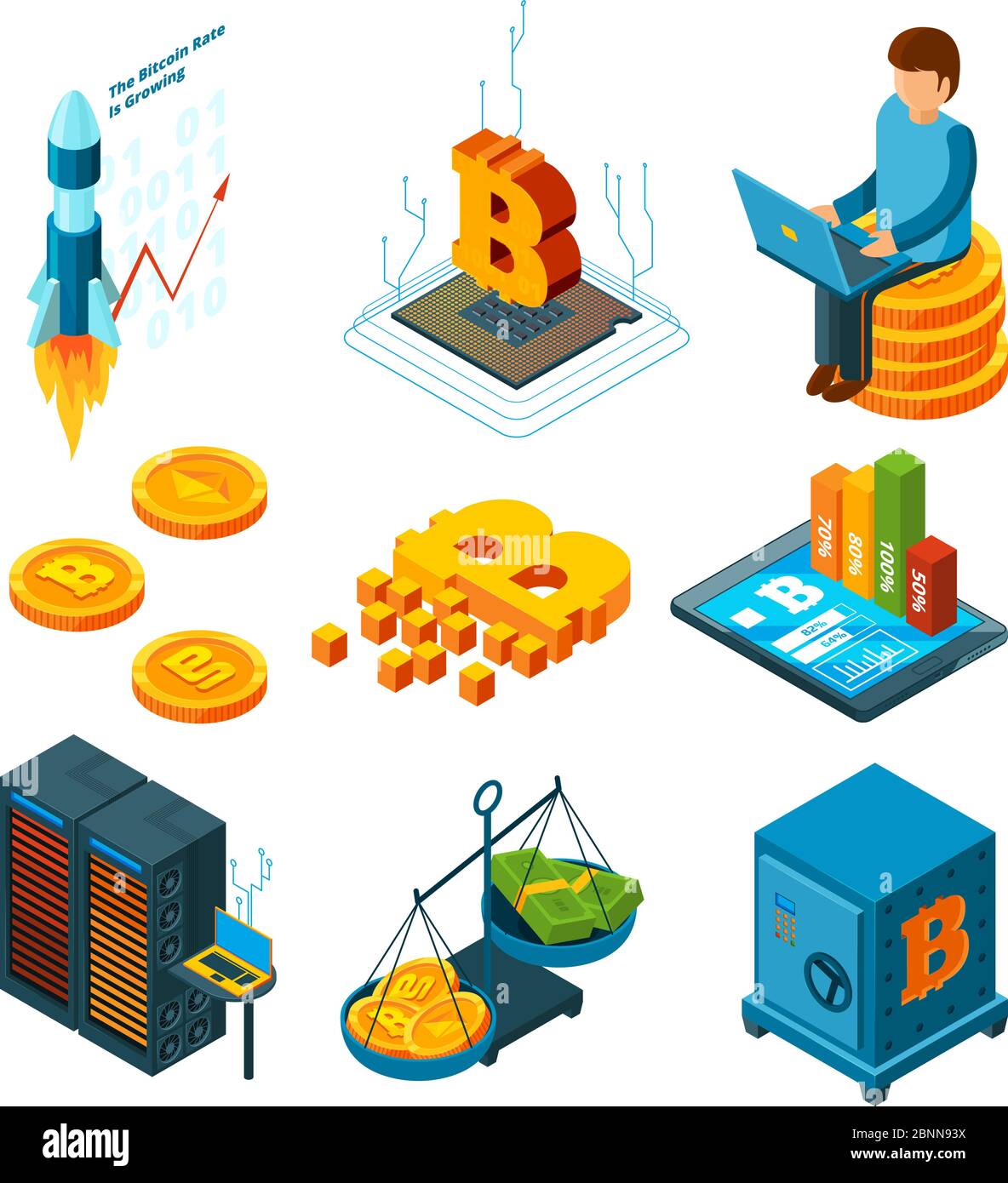 Cryptocurrency business startup technology Cut Out Stock Images ...