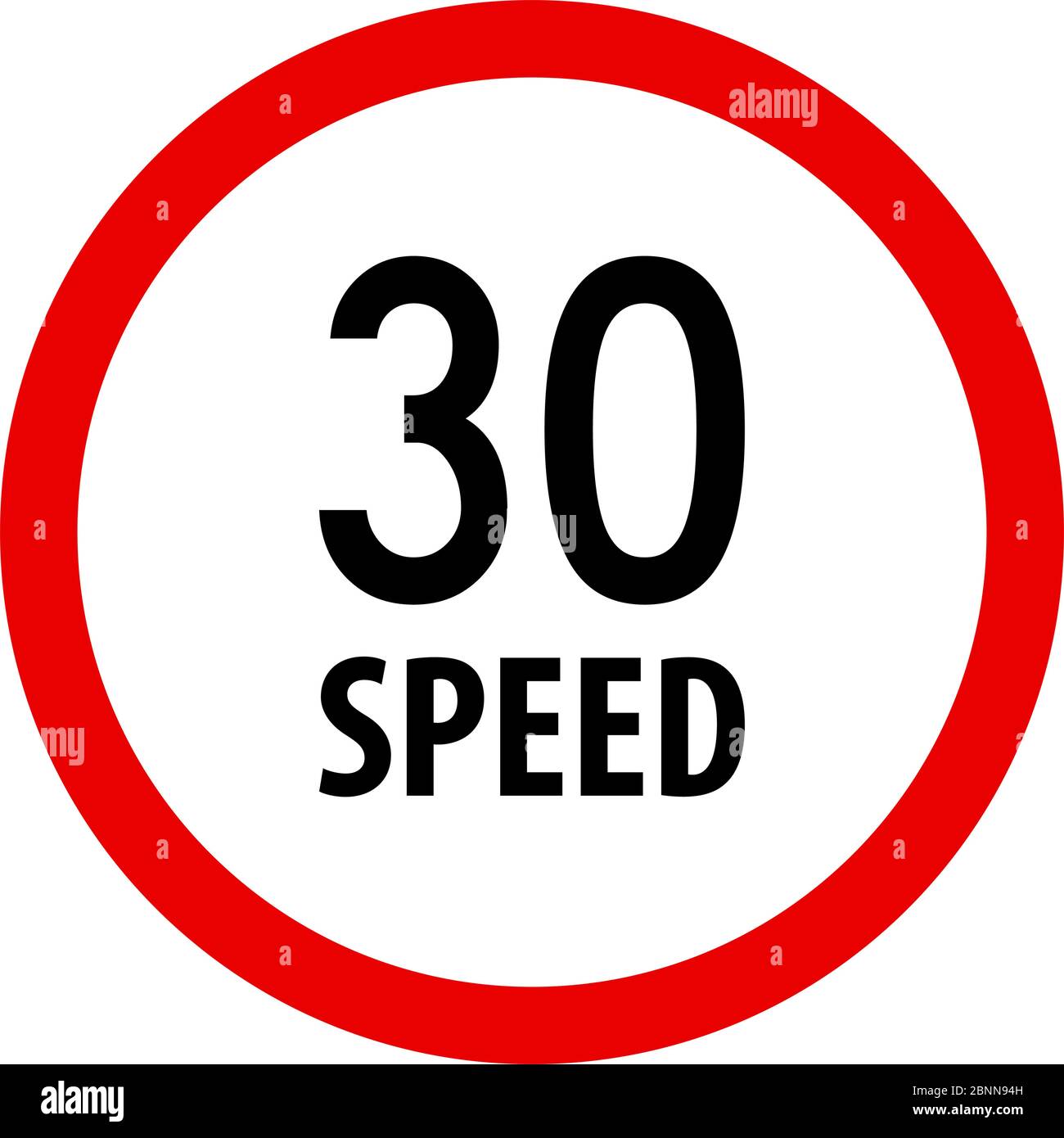 30 km speed limit sign Cut Out Stock Images & Pictures - Alamy