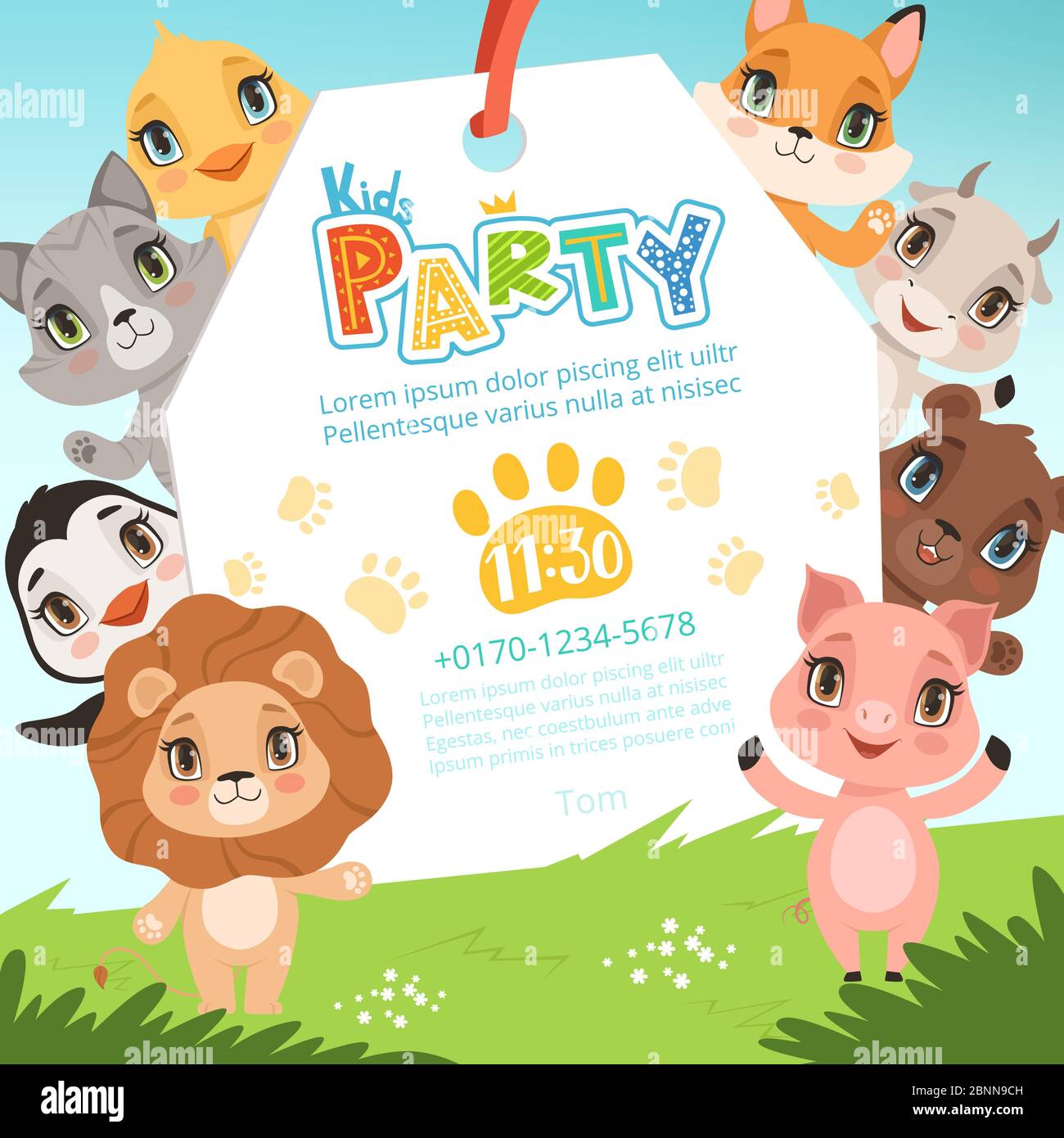 Cute duck children birthday Stock Vector Images - Alamy