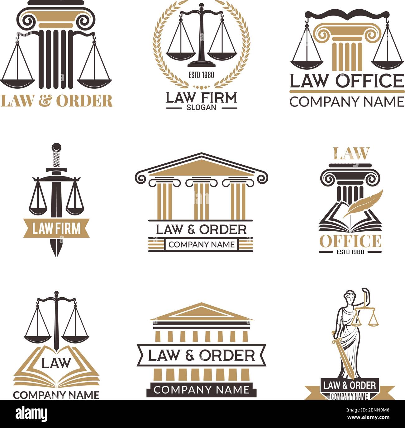 Badges of law and legal. Hammer of judge, legal code black ...