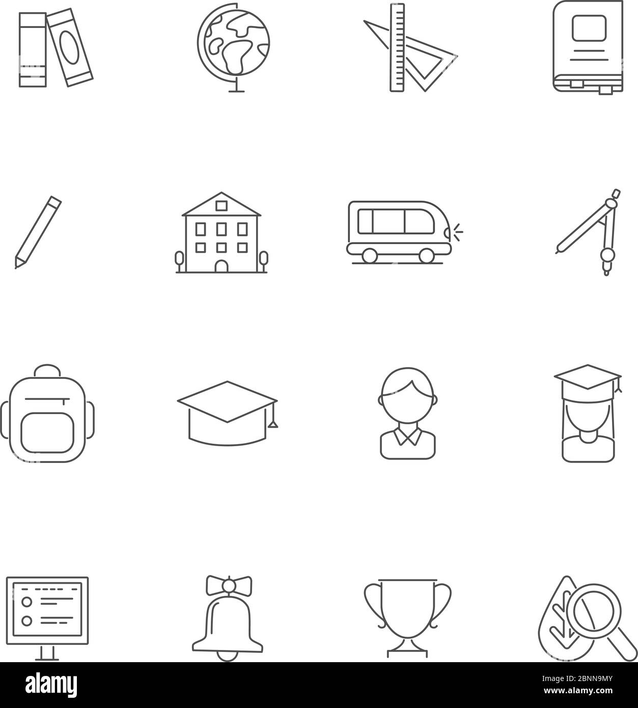 Education icons line symbols Cut Out Stock Images & Pictures - Alamy
