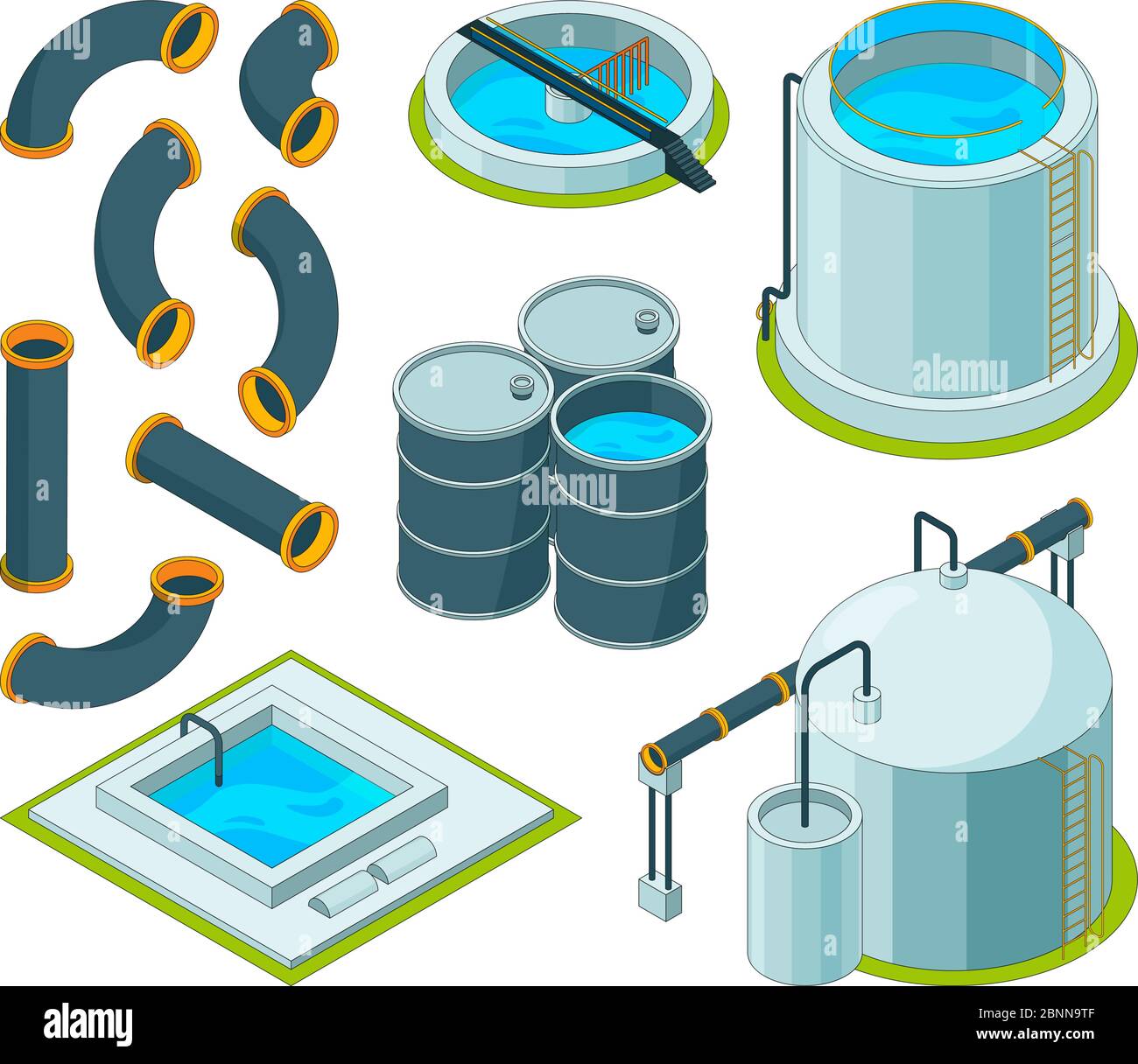Pumping plant and reservoir Stock Vector Images - Alamy