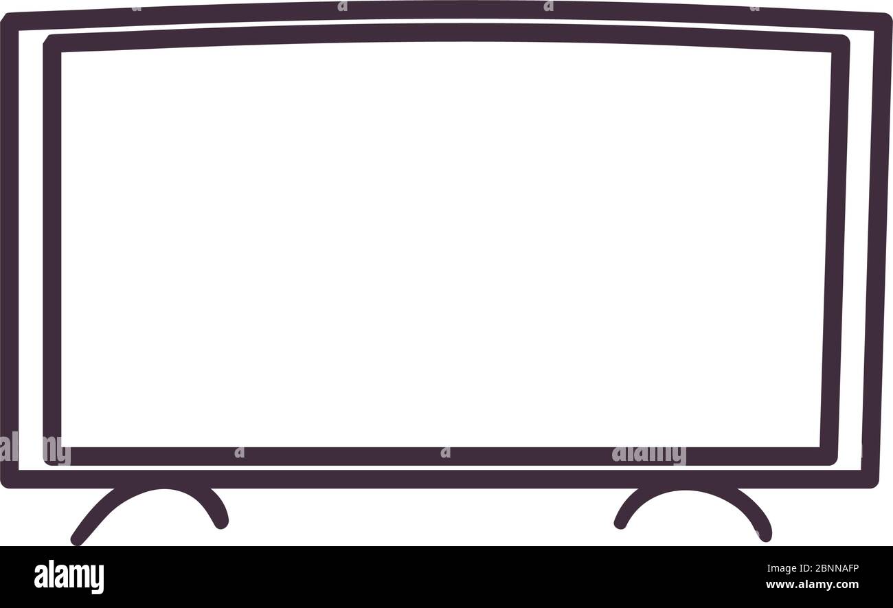 Tv line style icon design, Television device gadget technology ...