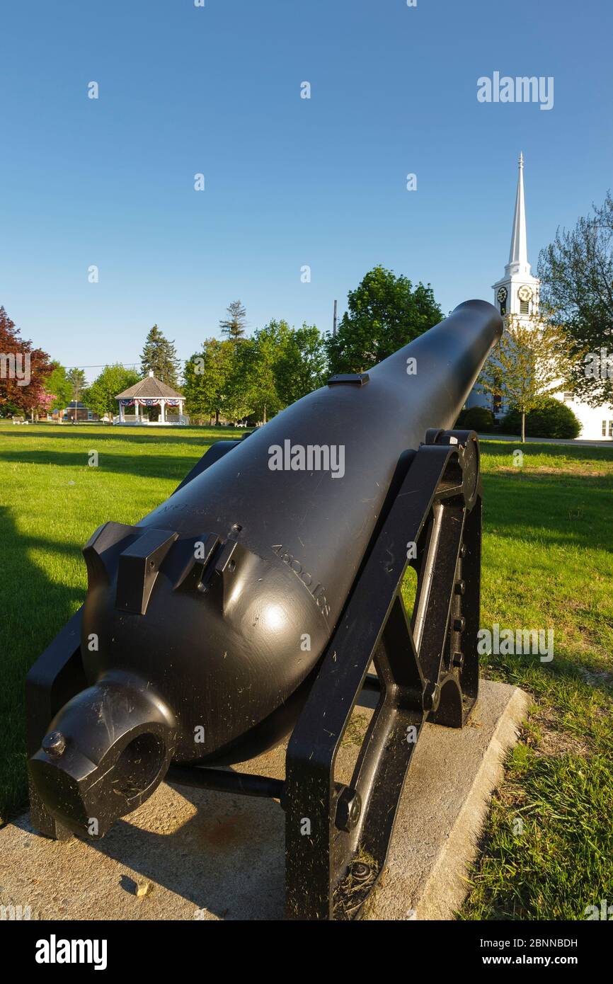 Old artillery at the Town Common in Hampton Falls, New Hampshire Stock ...