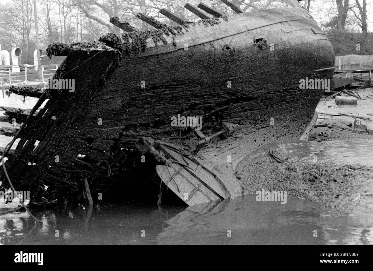 Old boat hull on Black and White Stock Photos & Images - Alamy