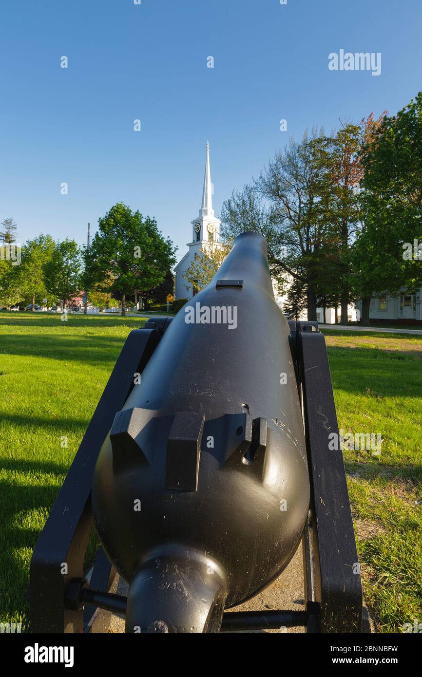 Old artillery at the Town Common in Hampton Falls, New Hampshire Stock ...