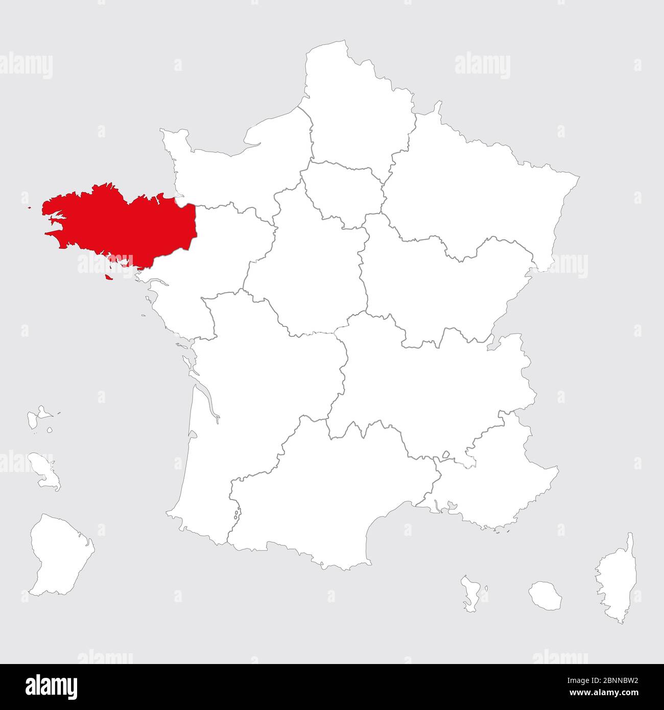 Map of brittany, france hi-res stock photography and images - Alamy