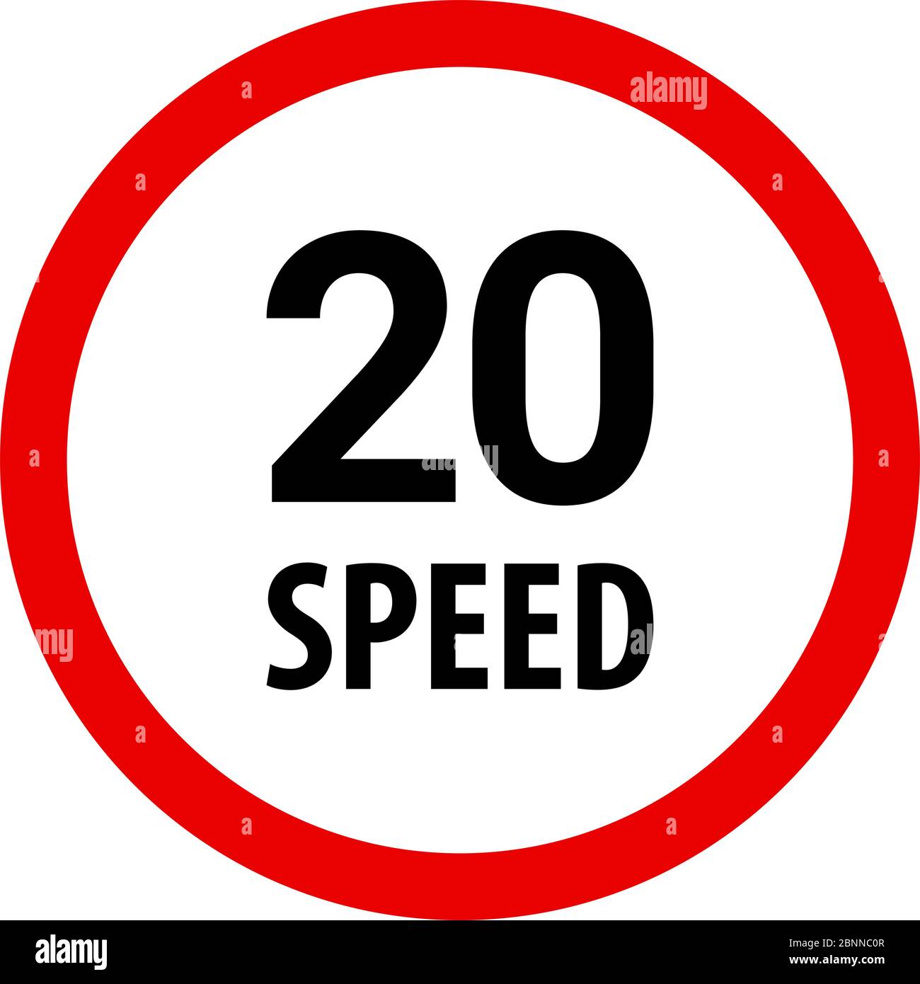 Traffic sign speed limit 20 vector. Red circle background. Road traffic symbols Stock Vector ...