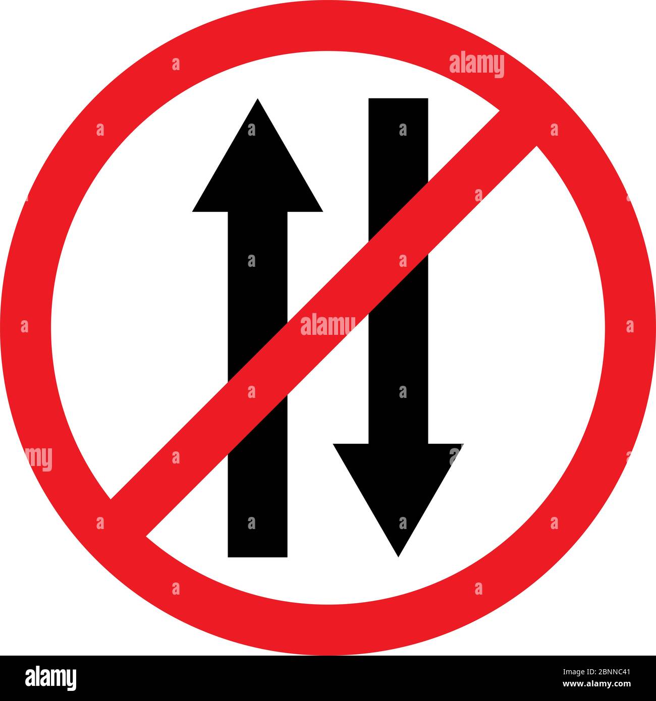 Vehicle prohibited for both direction traffic sign vector. It indicates ...