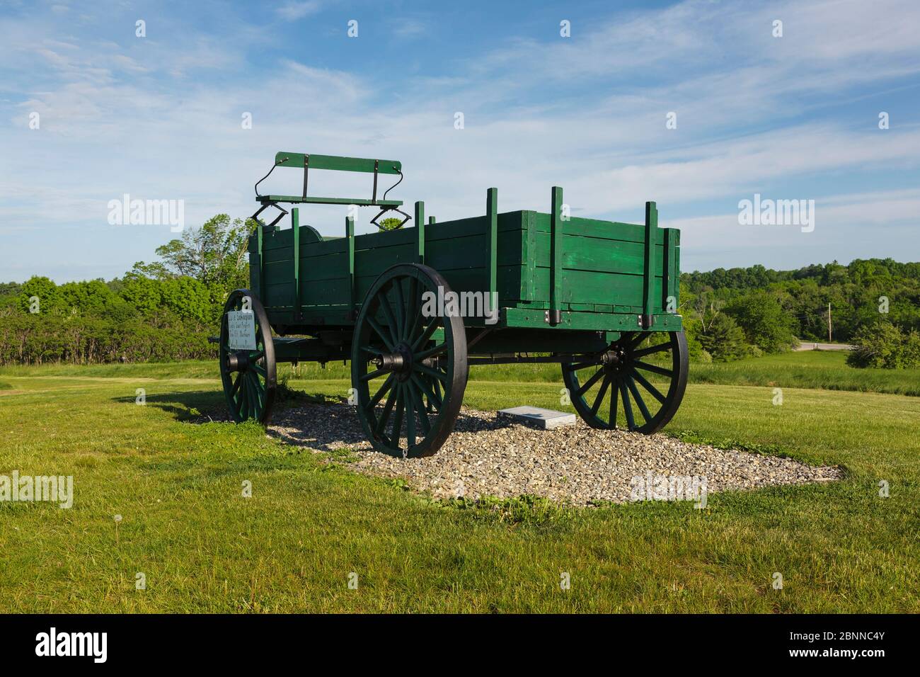 Green wagon at Wagon Hill Farm in Durham, New Hampshire USA Stock Photo ...