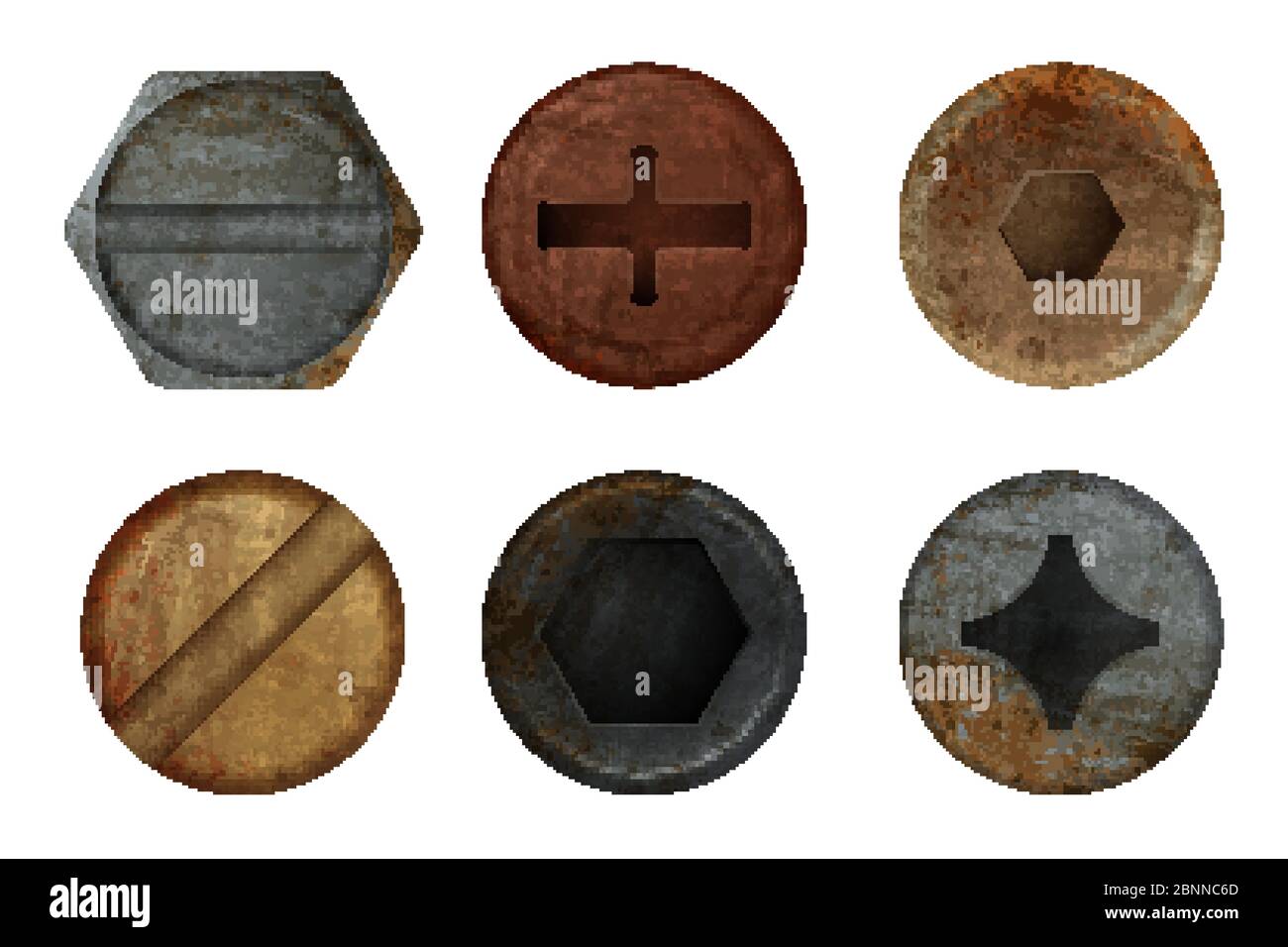 Old rusty bolts screw. Hardware rust metal texture for different iron ...