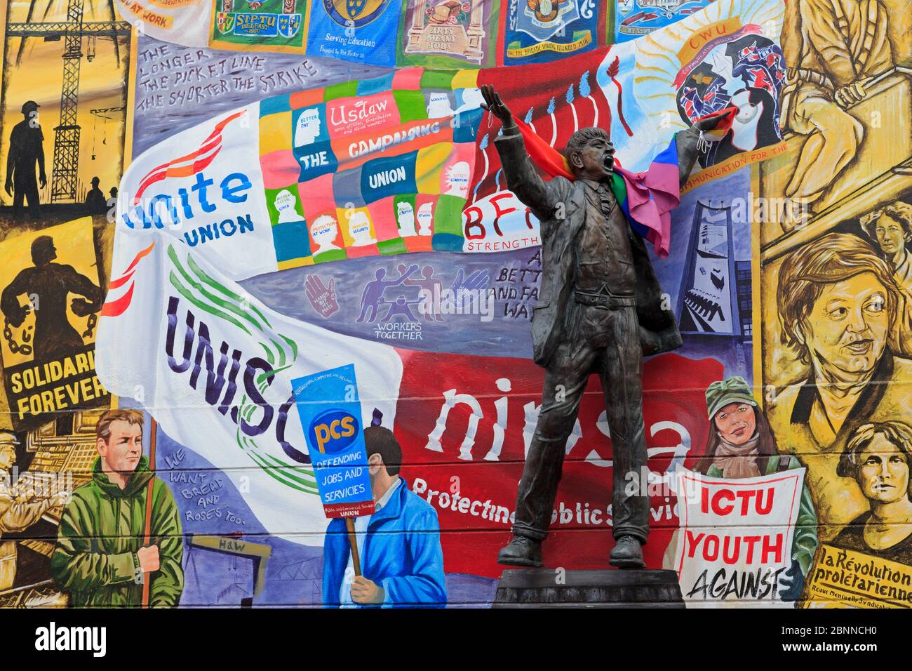 Irish Congress of Trade Unions mural, Belfast, Northern Ireland, United ...