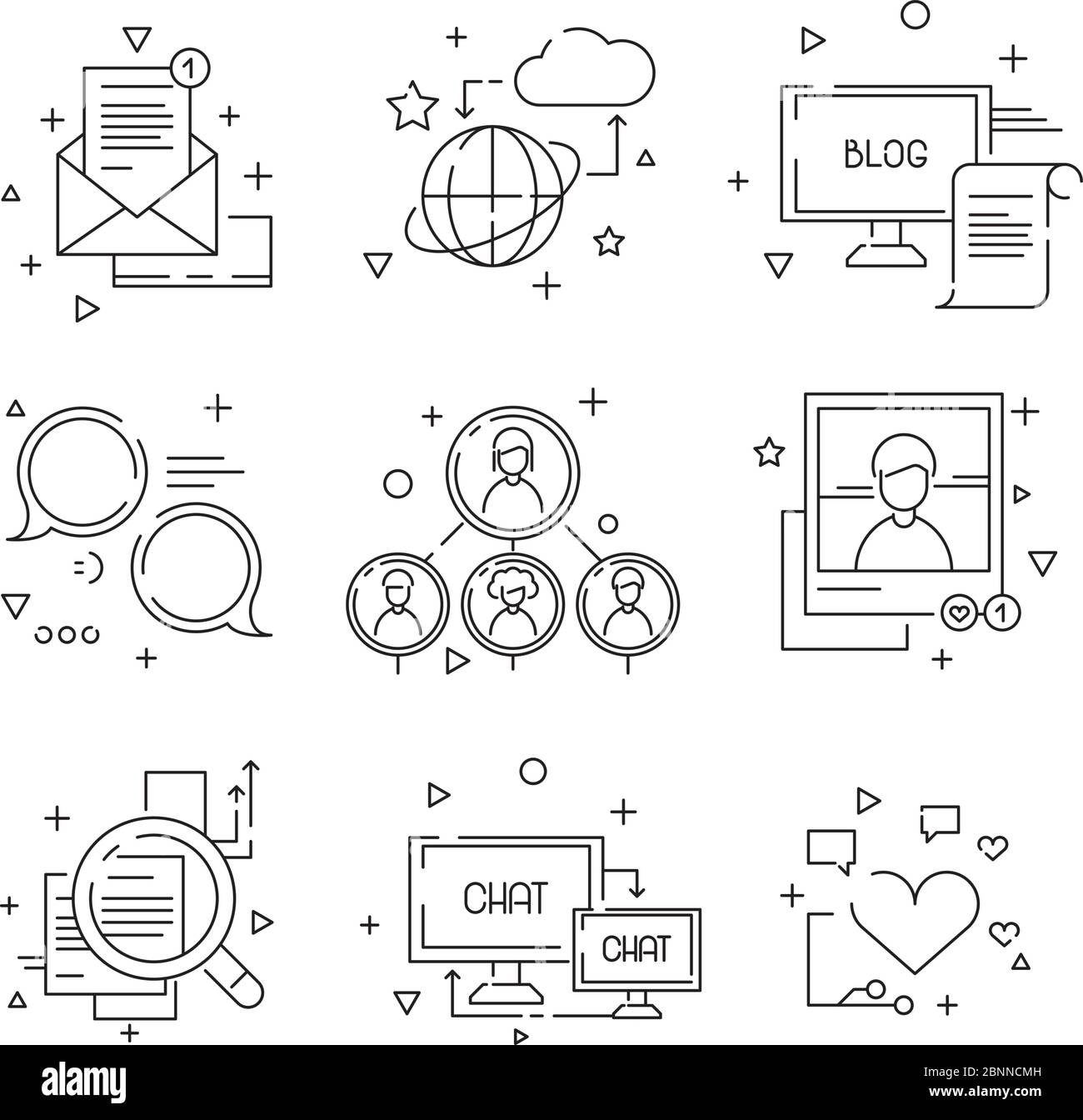 Social media icon. Web community people symbols of group learning to ...