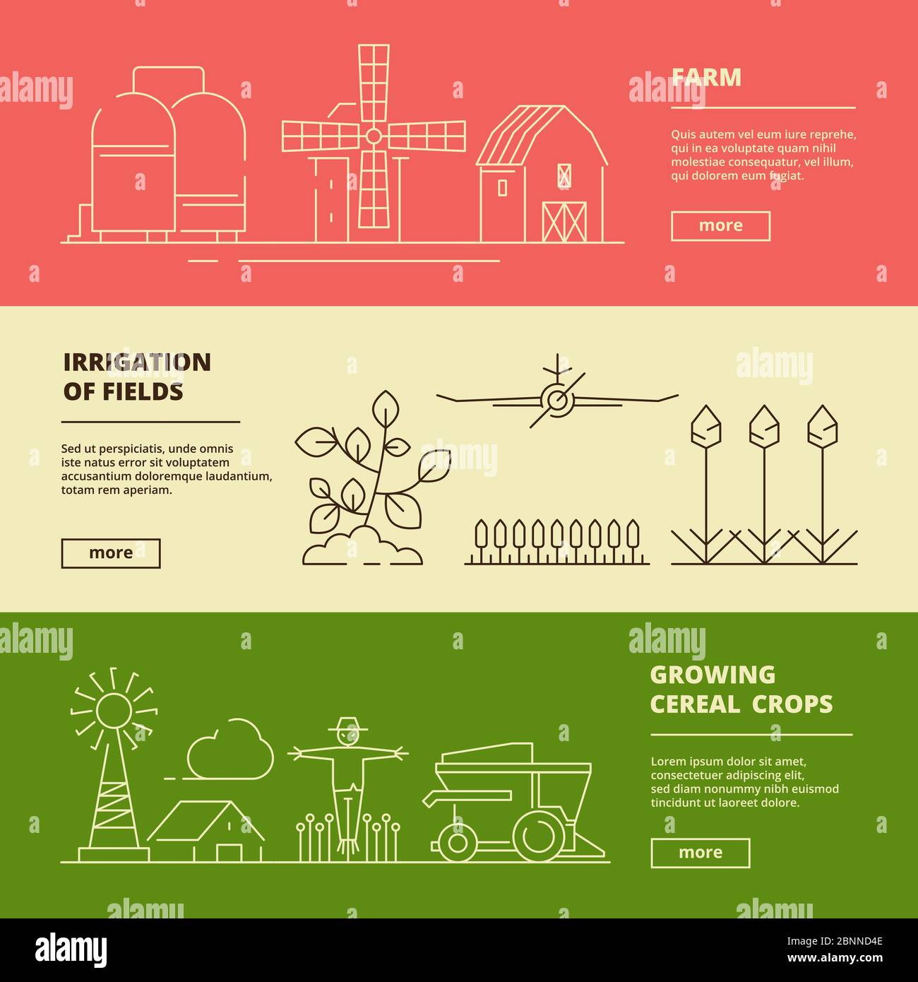 Farm symbols banners. Field wheat nature village and agricultural ...