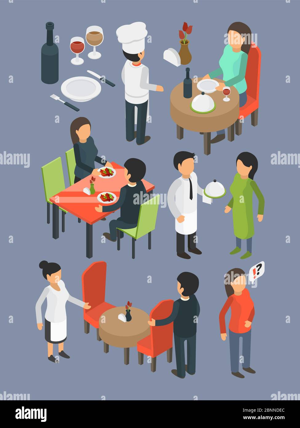 Banquet hall table set Stock Vector Images - Alamy