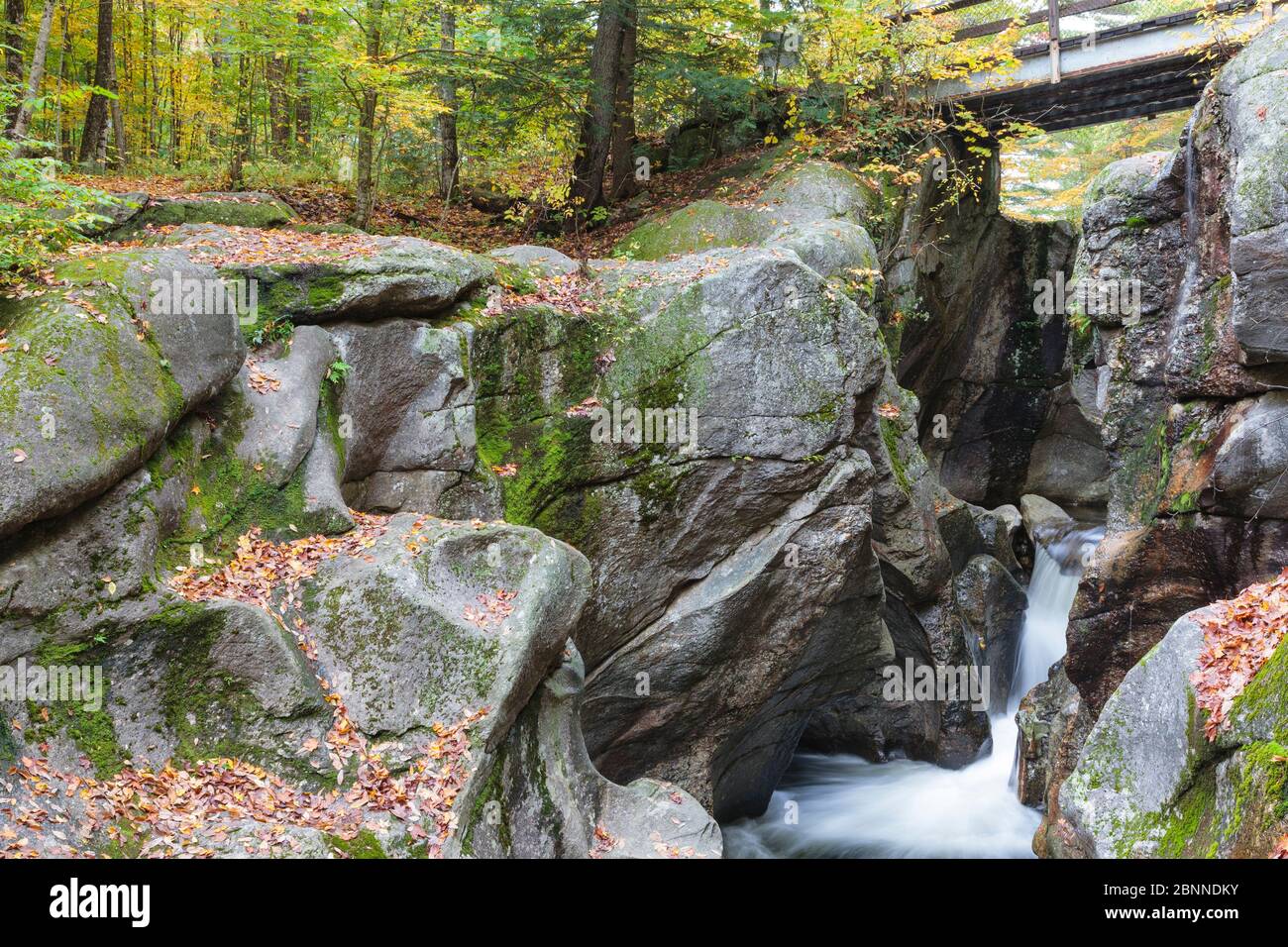 Sculptured Rocks Natural Area in Groton, New Hampshire during the ...