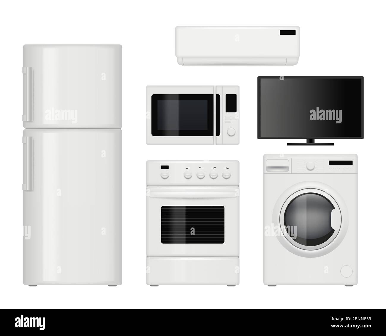 Home appliances. Household kitchen items vector realistic illustrations ...