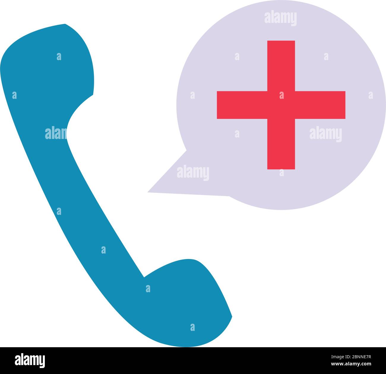 Phone and plus symbol inside bubble flat style icon design, Call ...