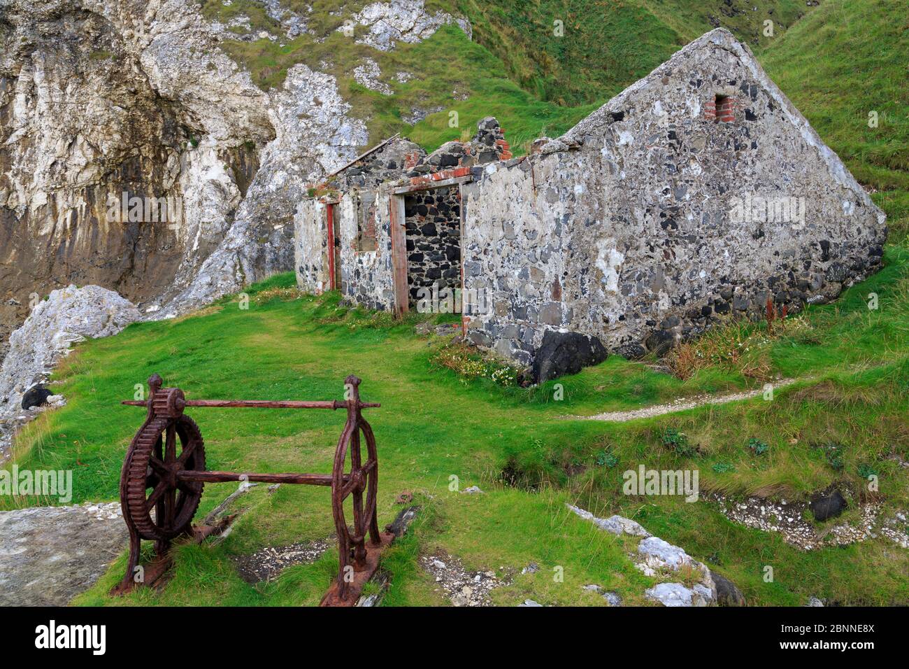 Old mine, Kinbane Castle, Ballycastle, County Antrim, Ulster, Northern ...