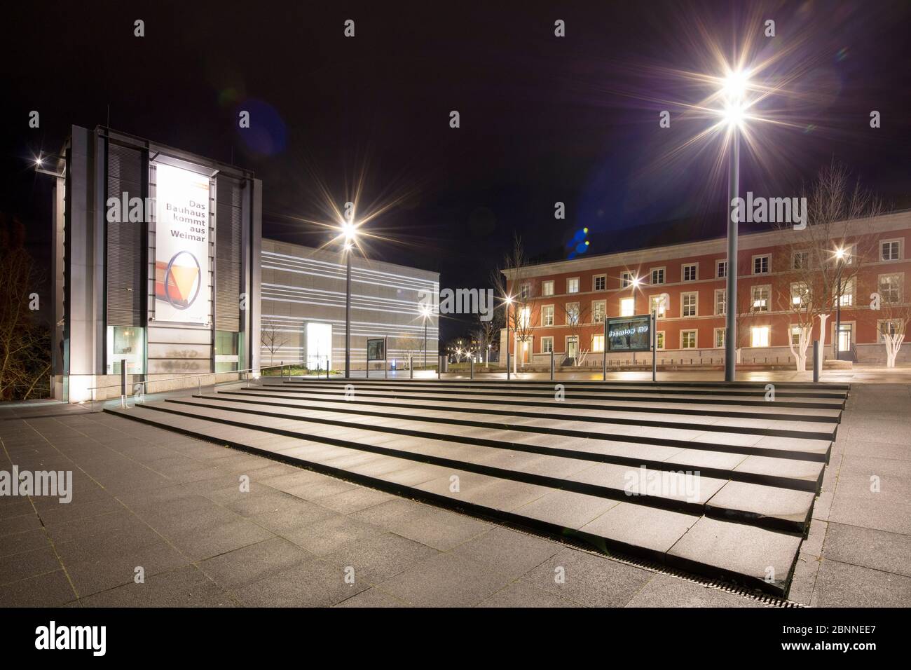 Bauhaus Museum, Stephane-Hessel-Platz, blue hour, evening, museum ...