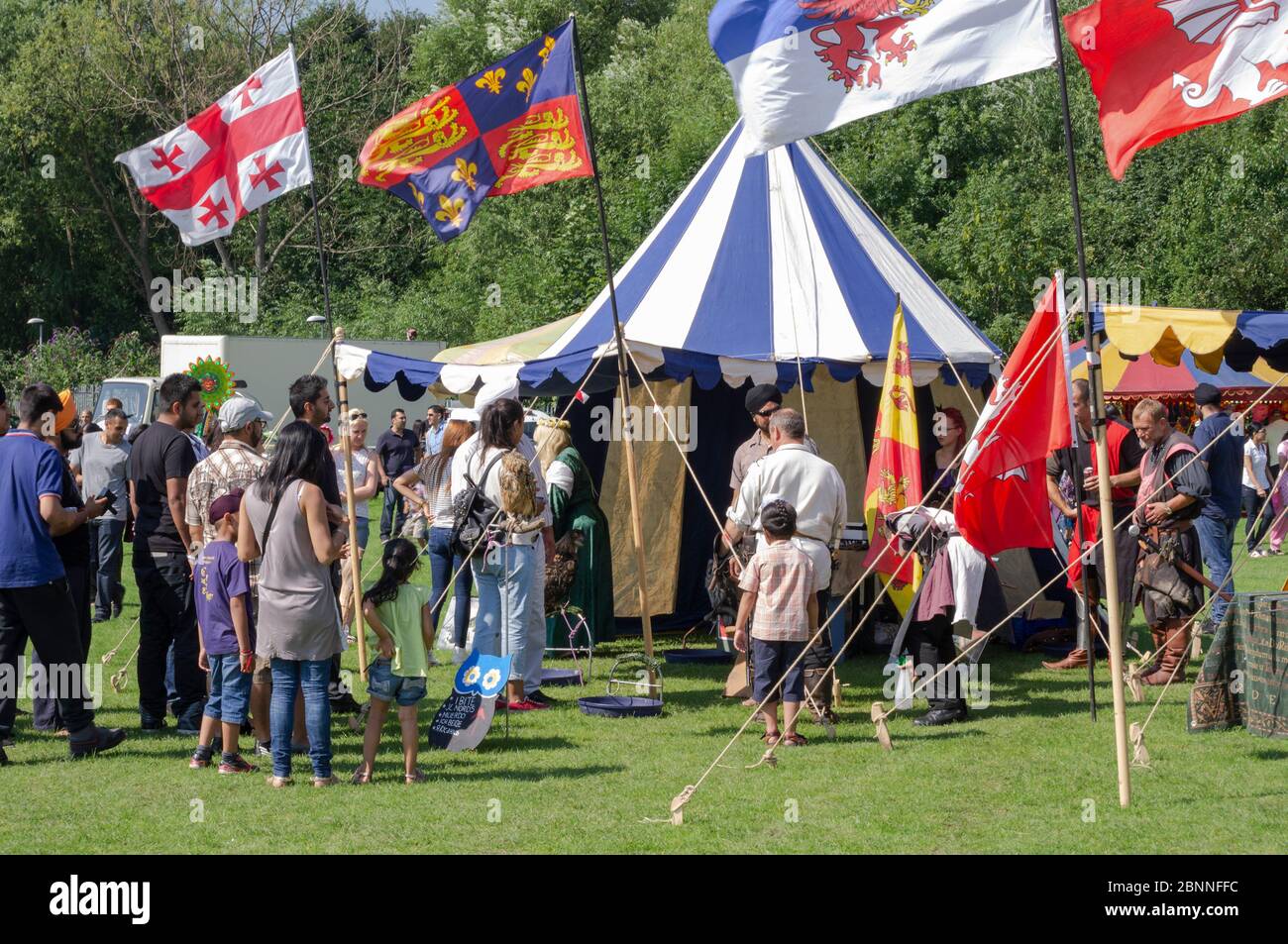 Historical knights camp reconstruction Stock Photo - Alamy