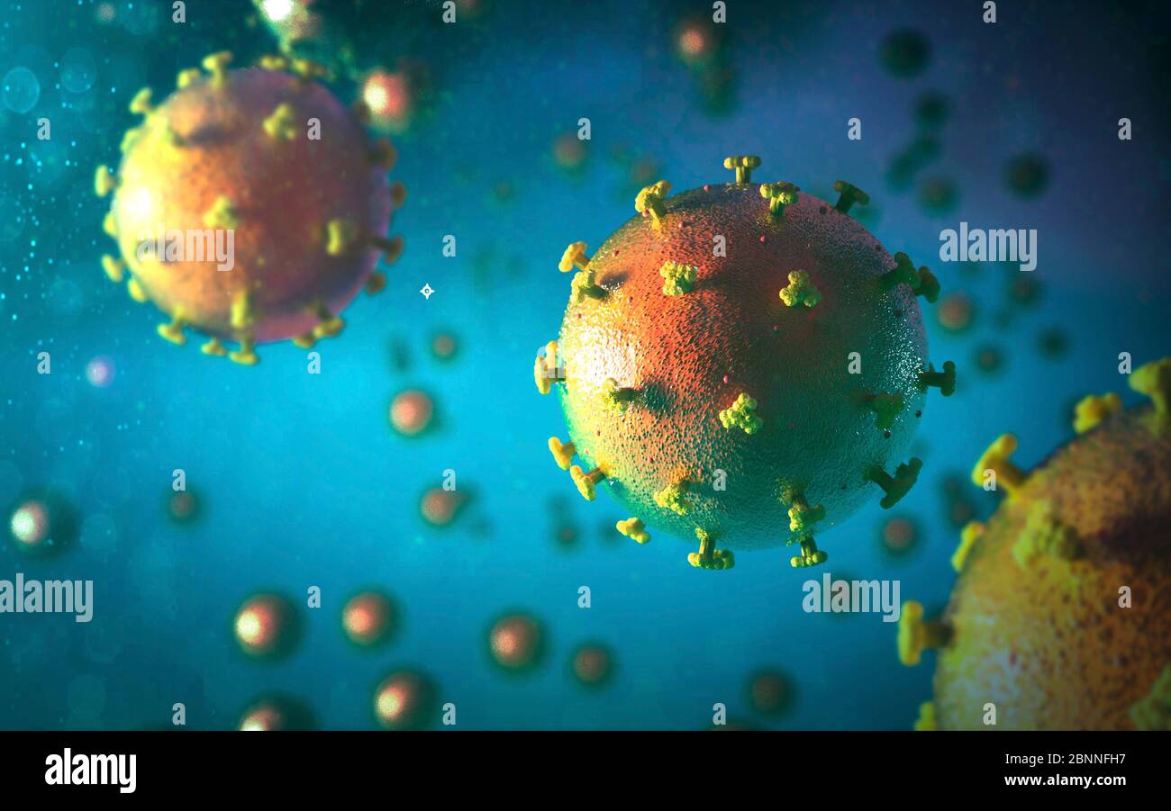 Illustration of coronaviruses, the cause of the new disease covid-19 ...