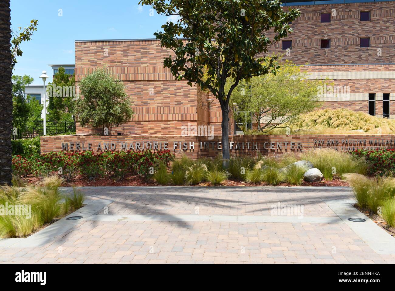 ORANGE, CALIFORNIA - 14 MAY 2020: Closeup of the sign at the Merle and ...