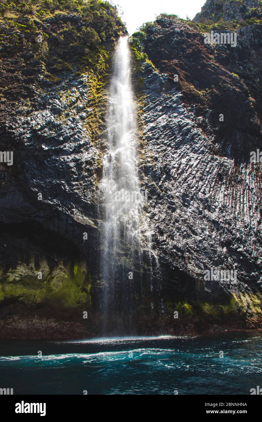 Azores, Flores, rocks, waterfall Stock Photo - Alamy