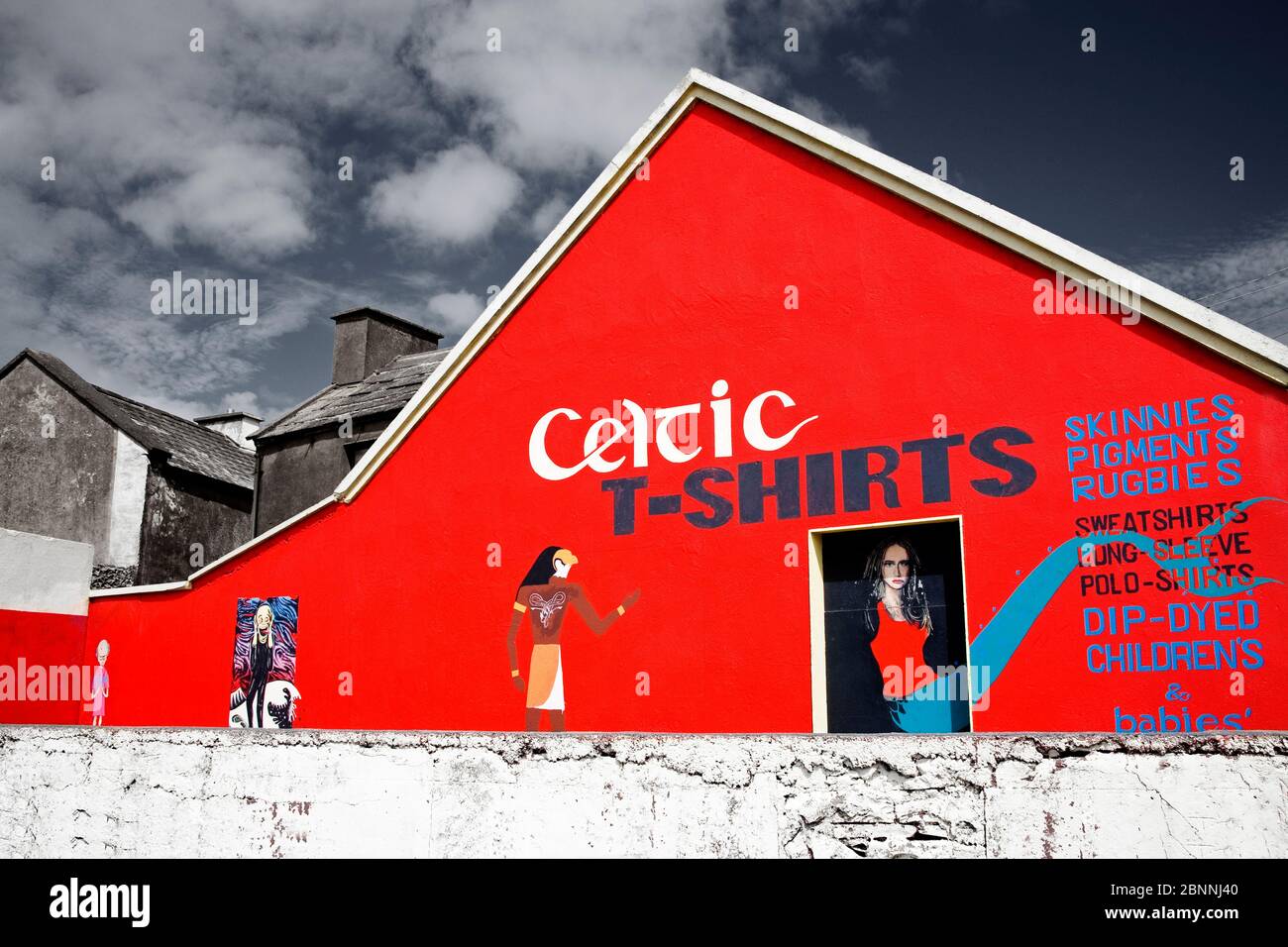 Mural on Store in Lahinch Town, County Clare, Ireland Stock Photo - Alamy