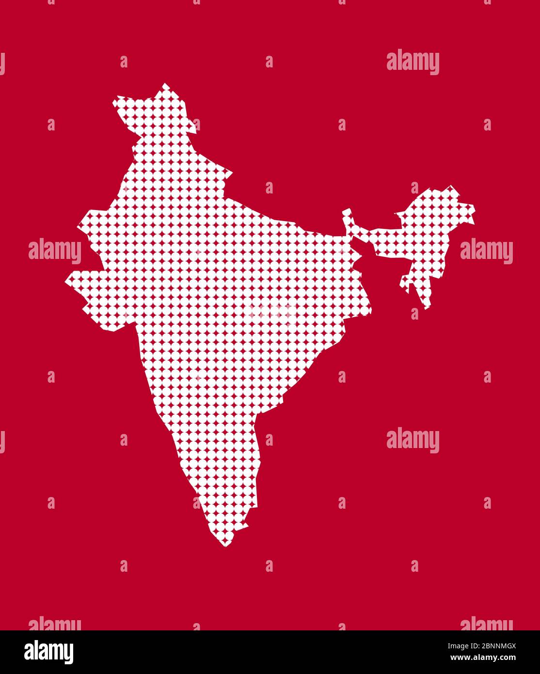 India map simple dotted pattern vector. Red background. Business ...