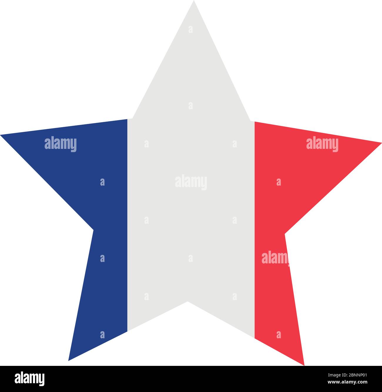 Happy bastille day concept, French flag in star shape over white ...