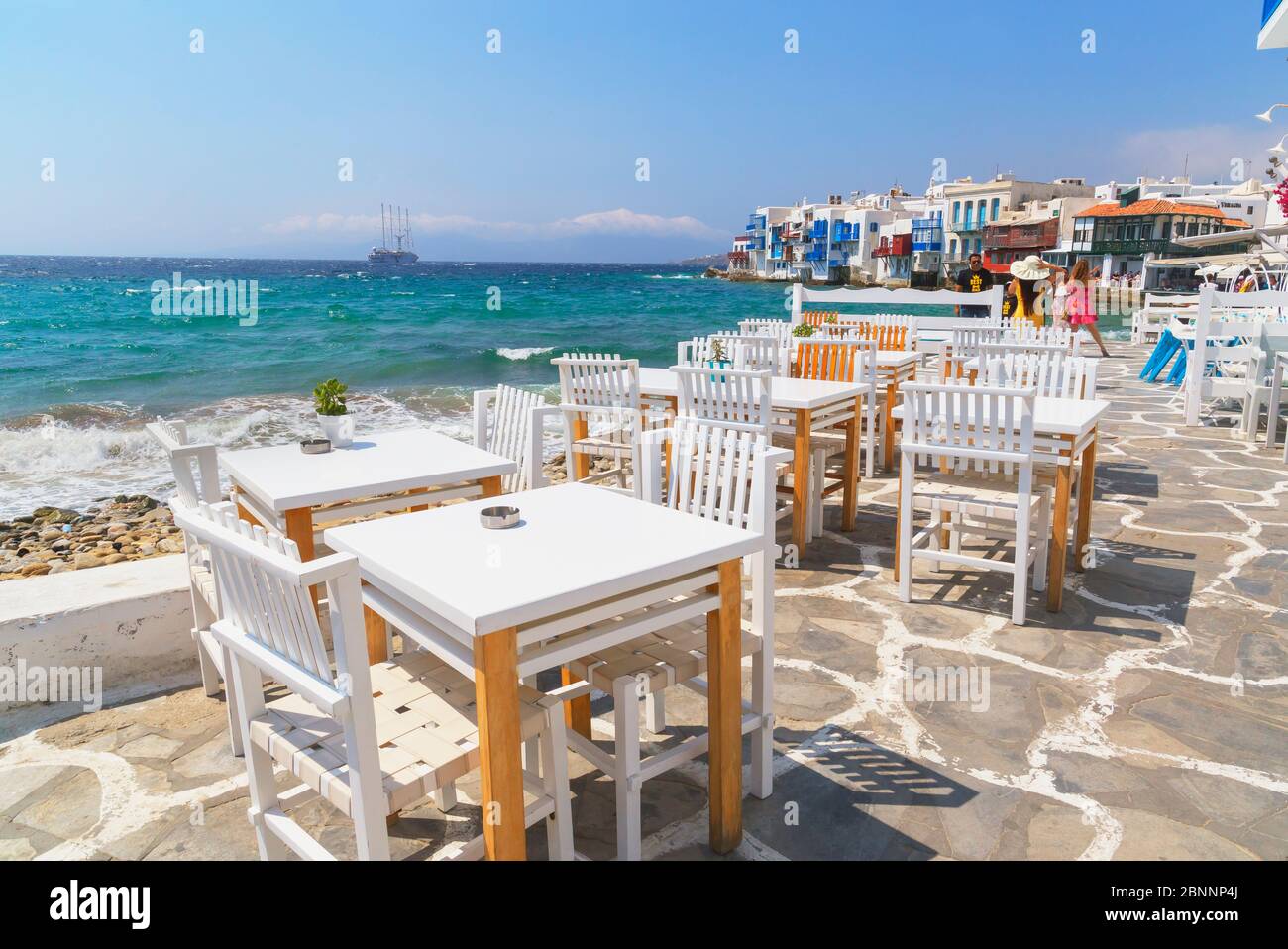 Little Venice, Mykonos Town, Mykonos, Cyclades Islands, Greece Stock ...
