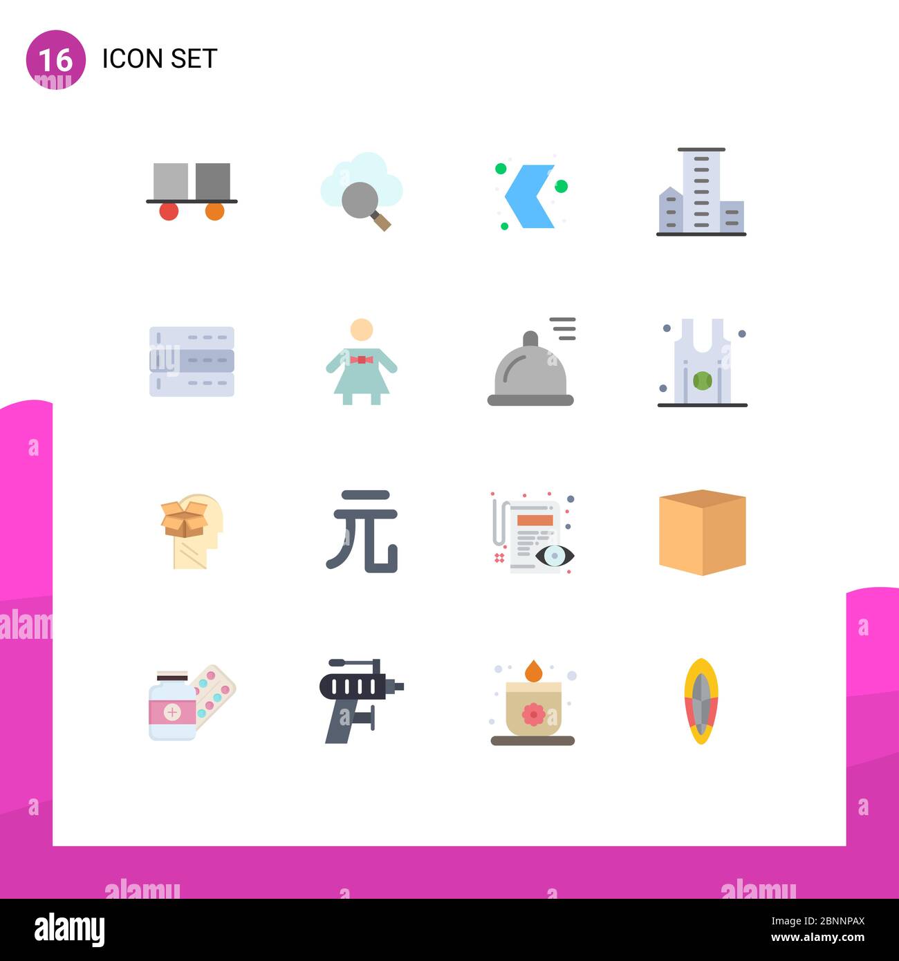 Set of 16 Modern UI Icons Symbols Signs for residences, family, arrow ...