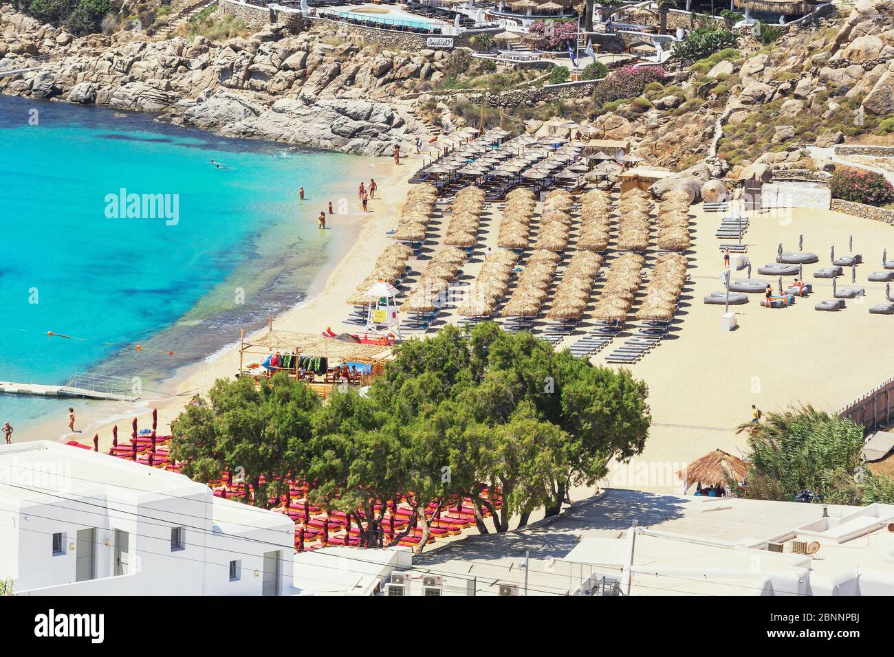 Super Paradise Beach, Mykonos, Cyclades Islands, Greece Stock Photo - Alamy
