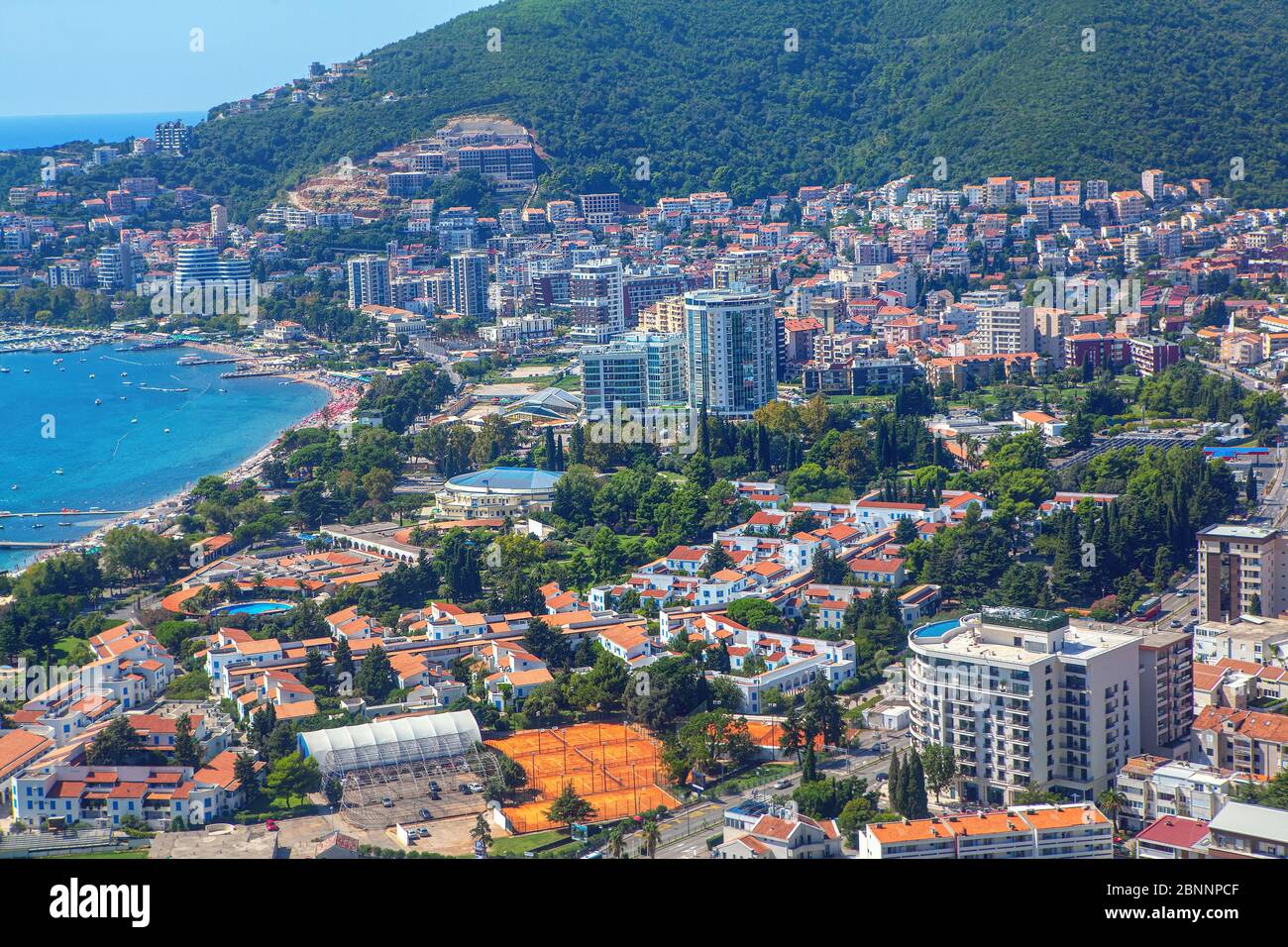 Panoramic view of Budva coastal city in Montenegro Stock Photo - Alamy