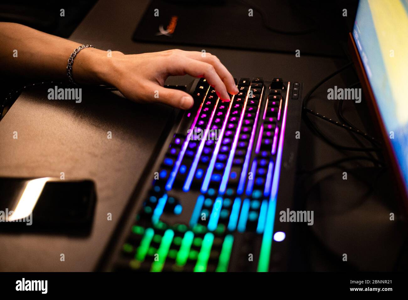 Laptop keyboard backlight red light hi-res stock photography and images ...