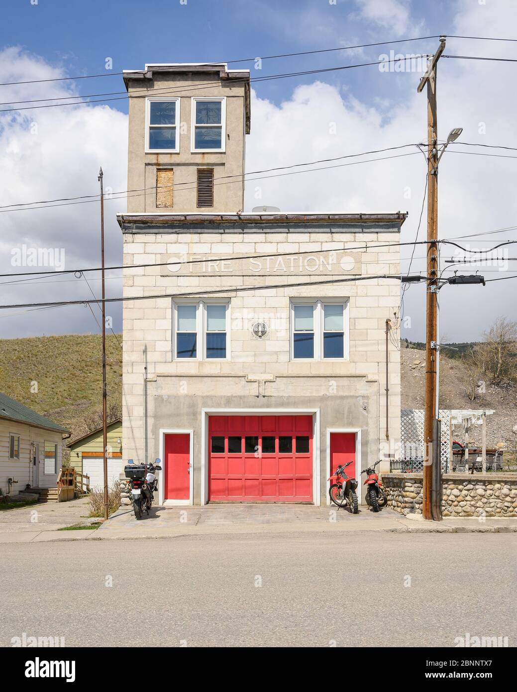 The old fire hall in downtown Coleman in the Crowsnest community in ...