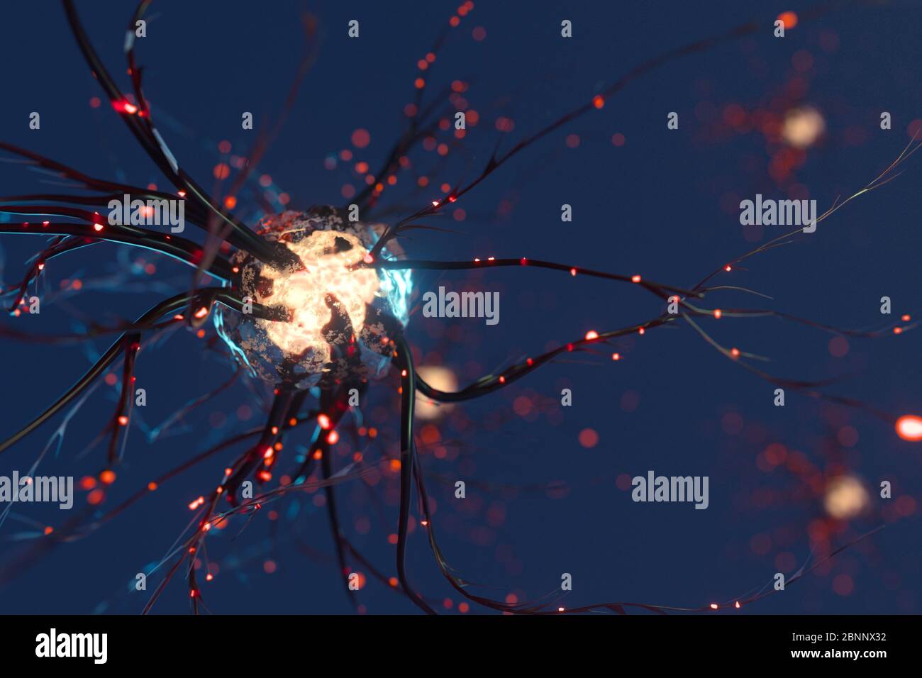 Biological viruses with dark background, 3d rendering. Computer digital ...