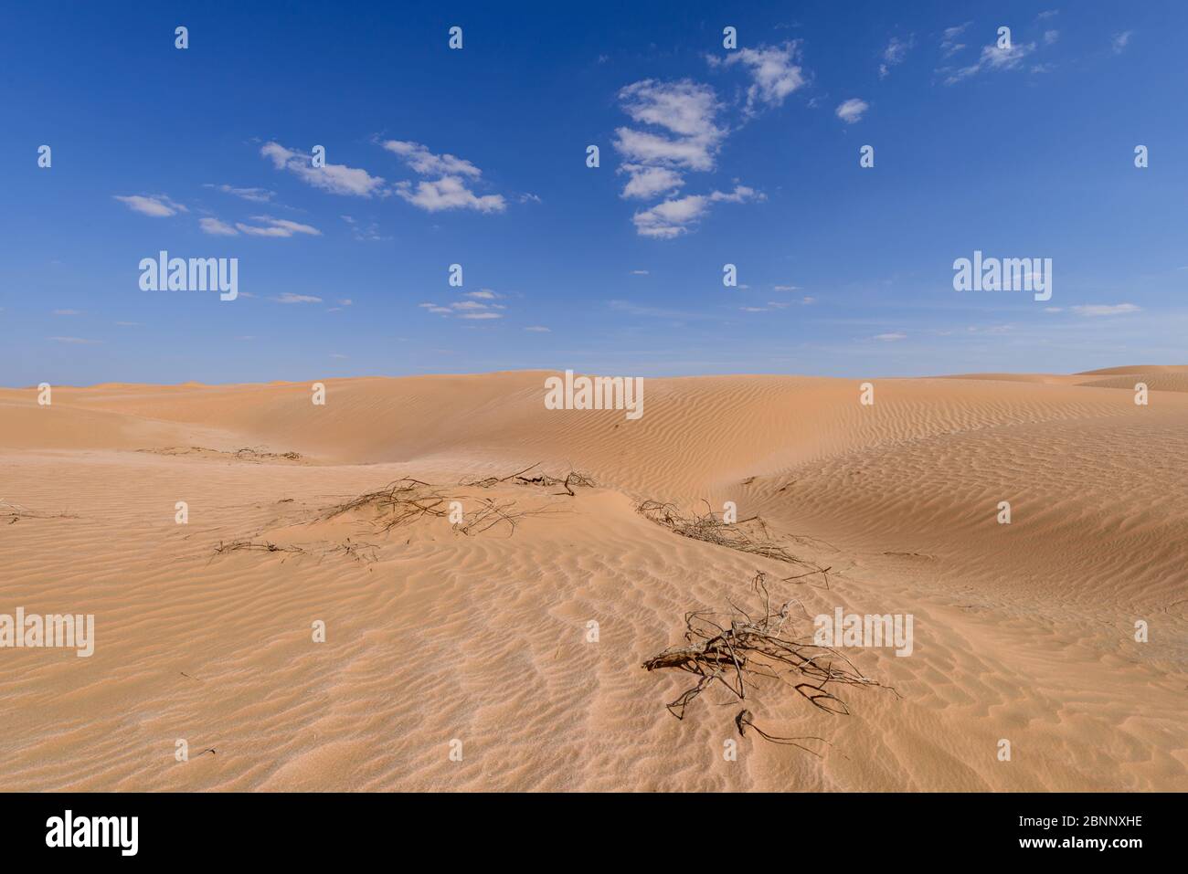 Blue desert sky with clouds hi-res stock photography and images - Alamy
