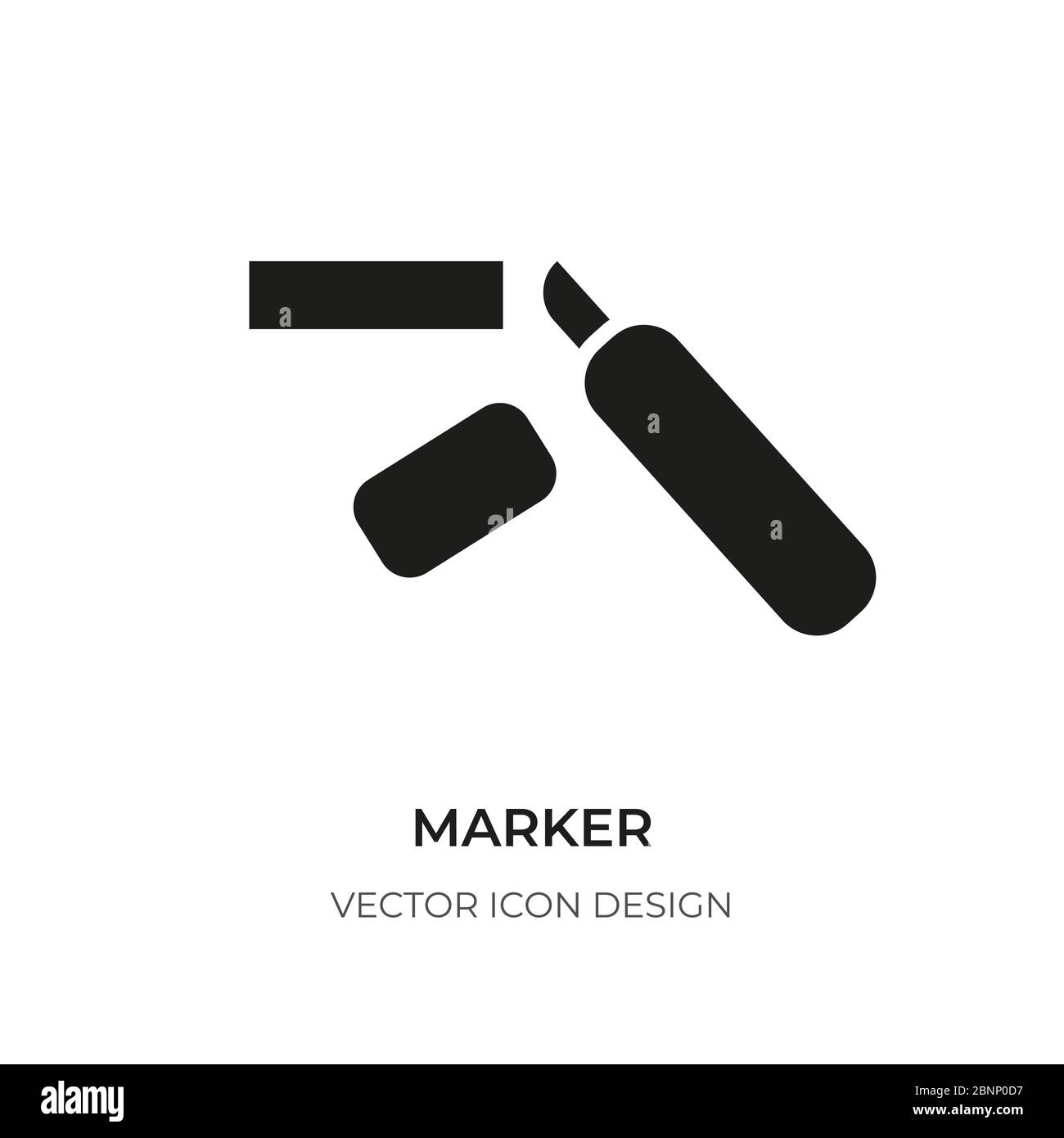 Marker pen cap black icon closeup. Design element office, school ...