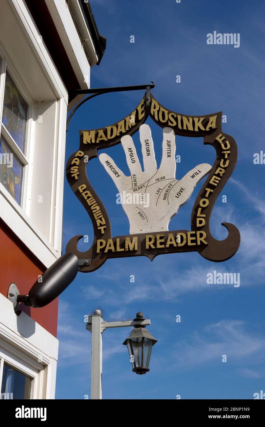 Palm Reader sign on Santa Barbara Pier Stock Photo - Alamy
