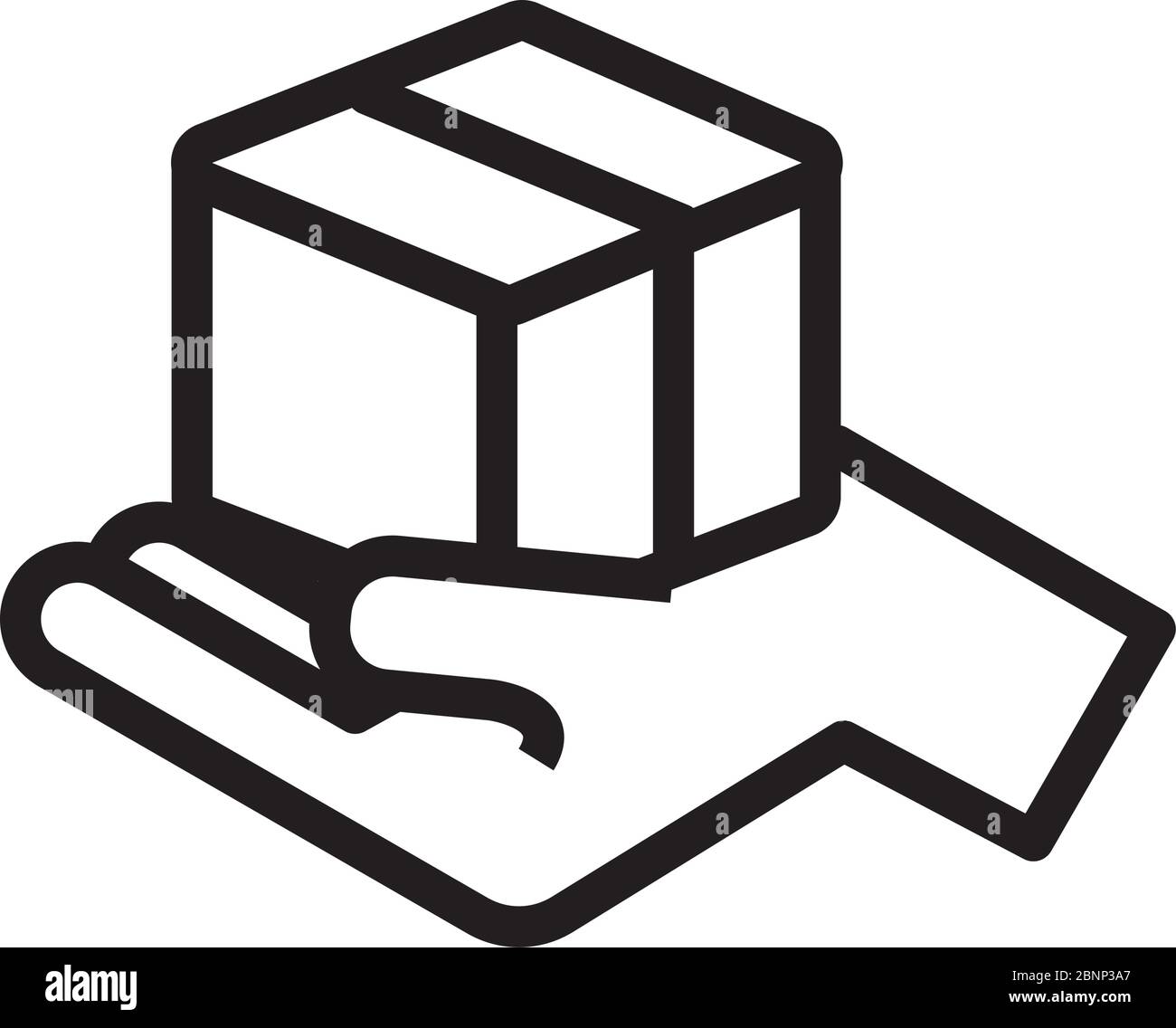hand lifting box delivery service flat style Stock Vector Image & Art ...